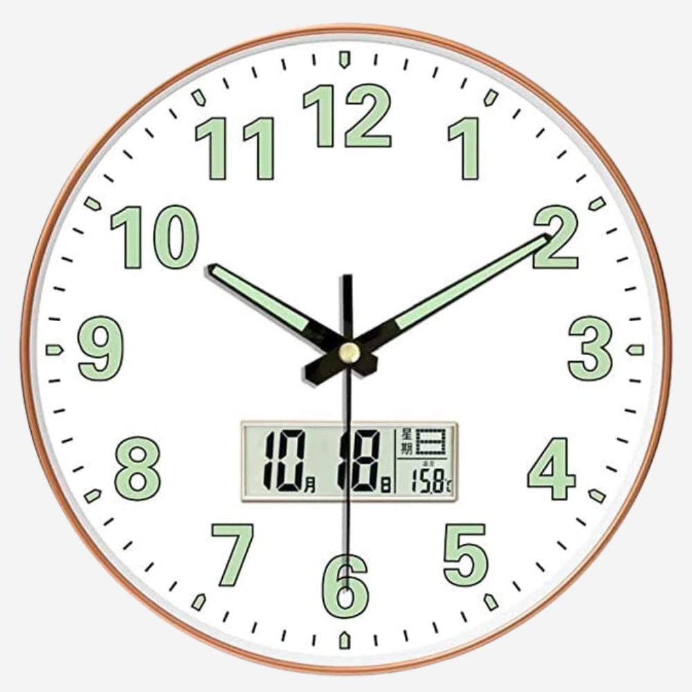 Digital Analog Wall Clock (Radium White Digital) – Star Work