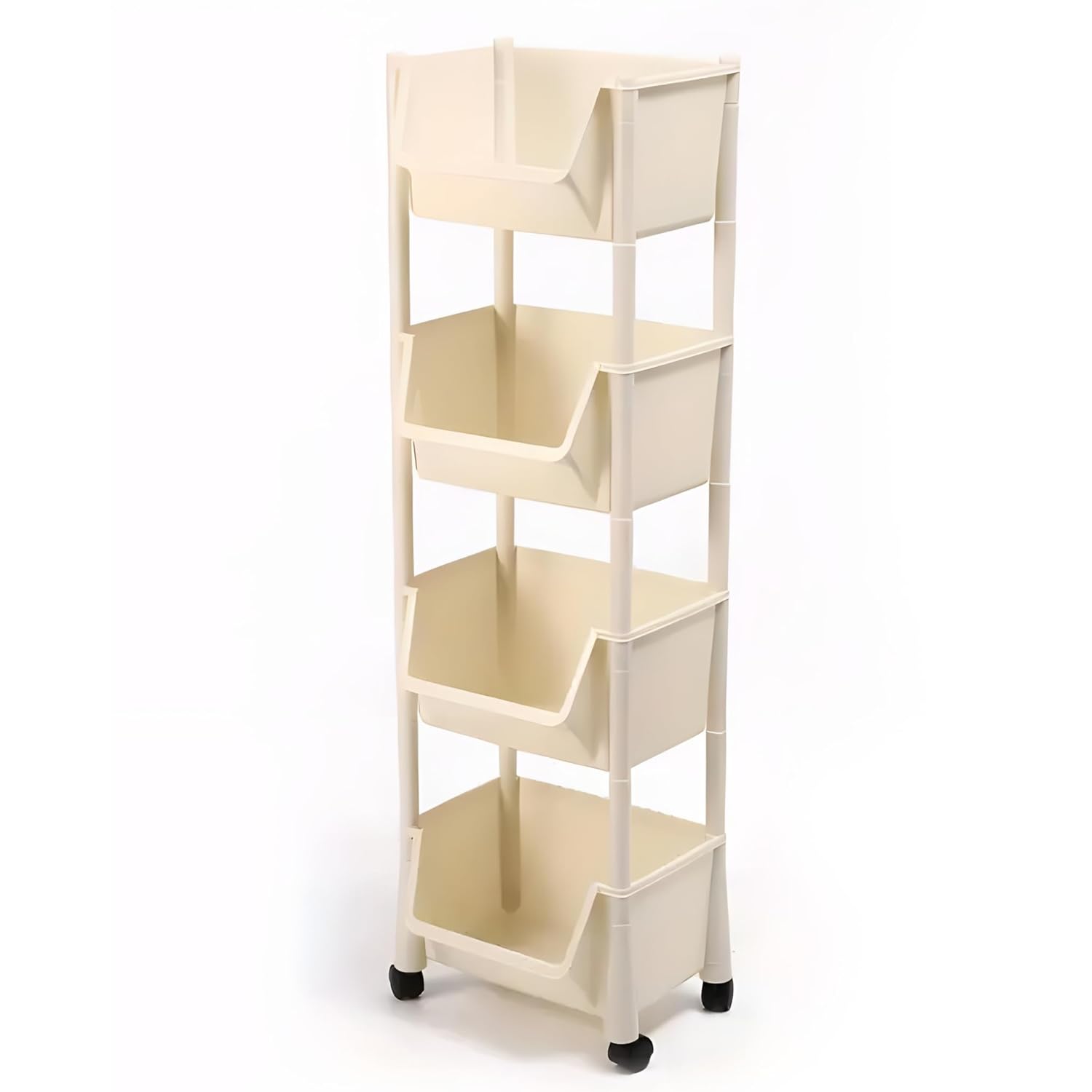 Star Work Plastic Trolley Cart 2-Layer | Multipurpose Storage with Whe