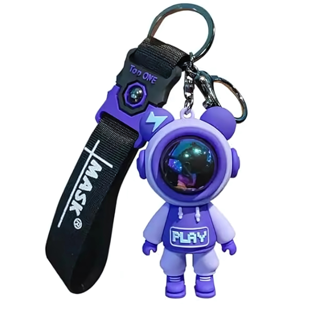 Astronaut Space (Purple) Keychain with Metal Hook – Star Work