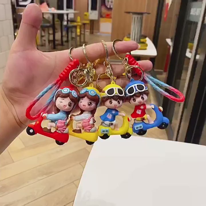 Scooty Girl Keychain With Metal Hook – Star Work