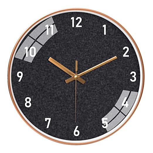 Silence Wall Clock Non-Ticking Quiet Decorative - Black Denim Analog ...