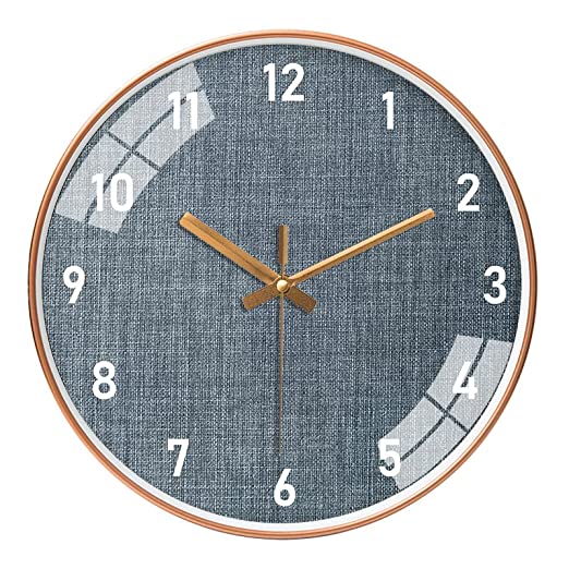 Silence Wall Clock Non-Ticking Quiet Decorative - Grey Denim Clock ...