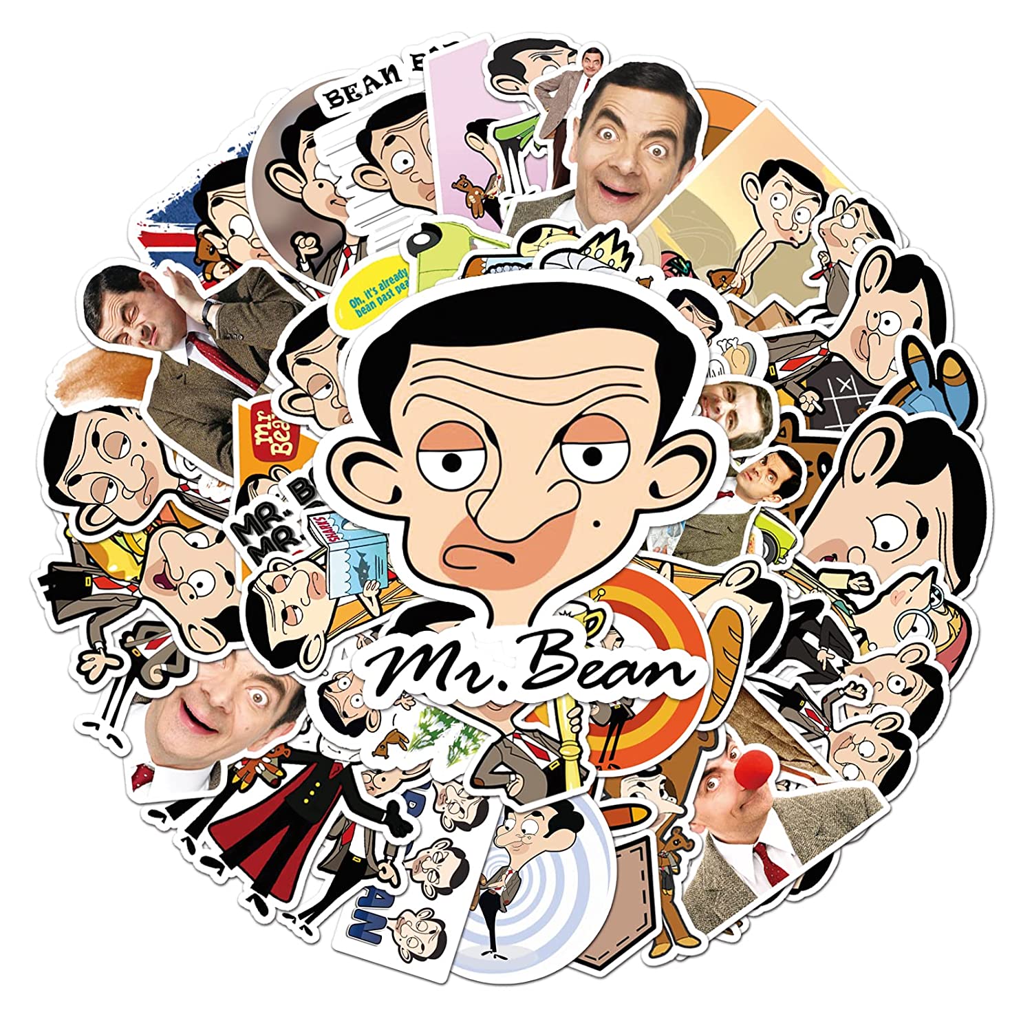 50 Pcs Waterproof & Reusable Stickers Of MR.Bean – Star Work